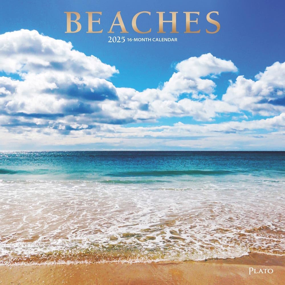 Beaches | 2025 12 x 24 Inch Monthly Square Wall Calendar | Foil Stamped ...