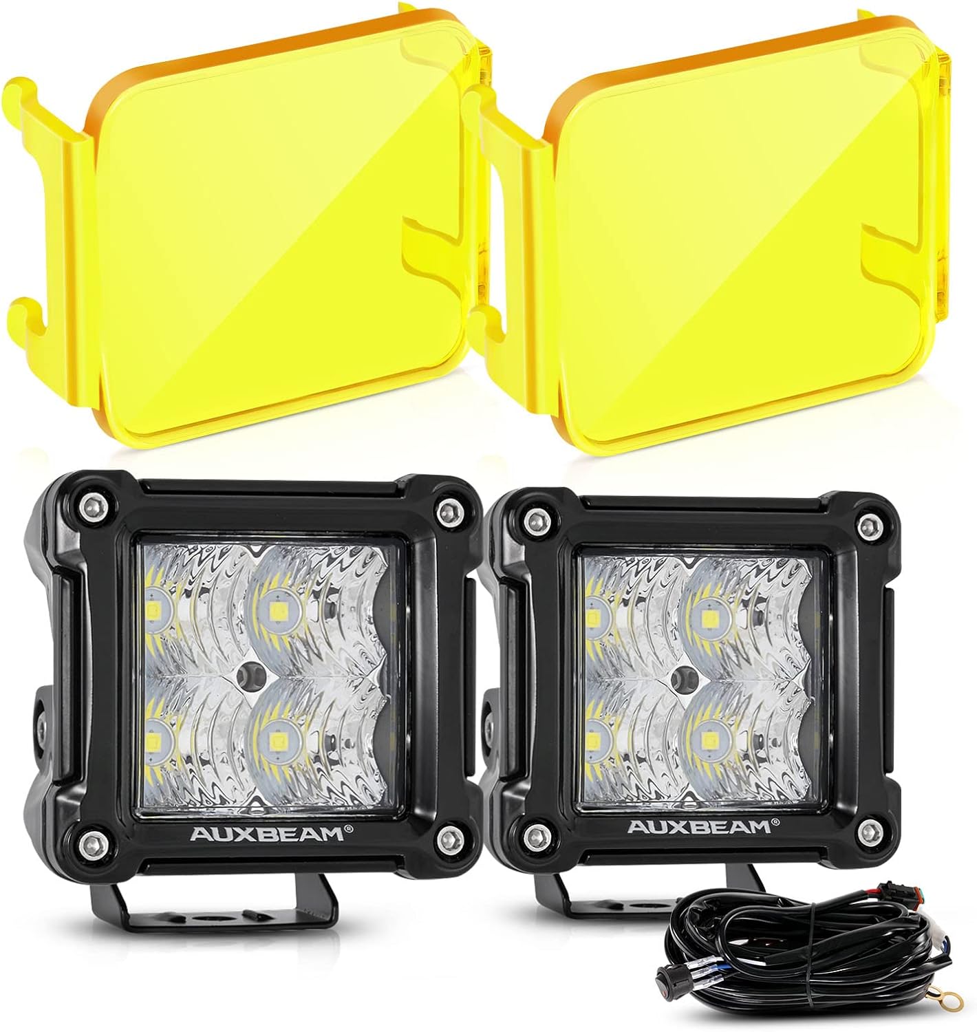 Amazon.com: Auxbeam 3 Inch Cube Lights Cover + 3In 40W LED Pods Super ...