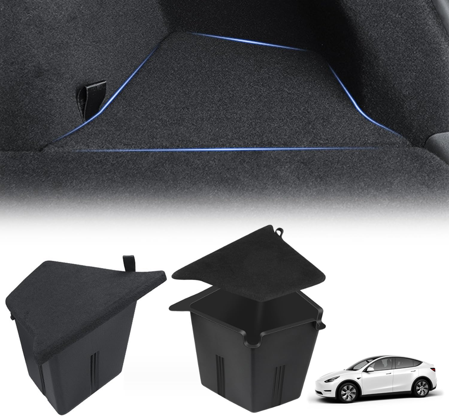 Yotsuba for Tesla Model Y Trunk Storage Bins, Rear Trunk Organizer Side ...