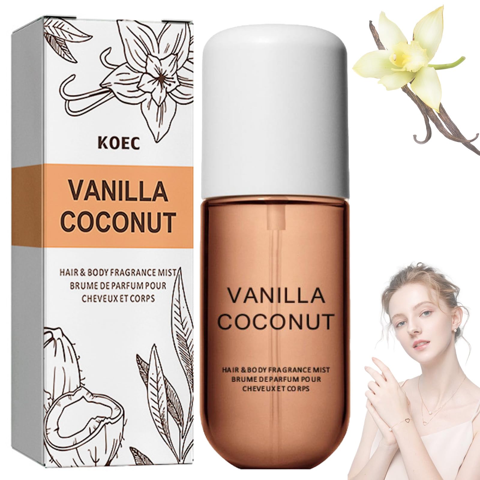Amazon.com : Vanilla Coconut Perfume,Vanilla Skin Perfume, Long Lasting ...