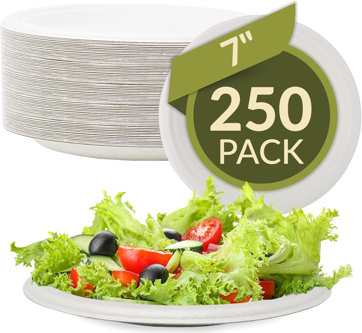 Reli. Compostable Paper Plates, 7 Inch | 250 Pack, Bulk | Disposable ...