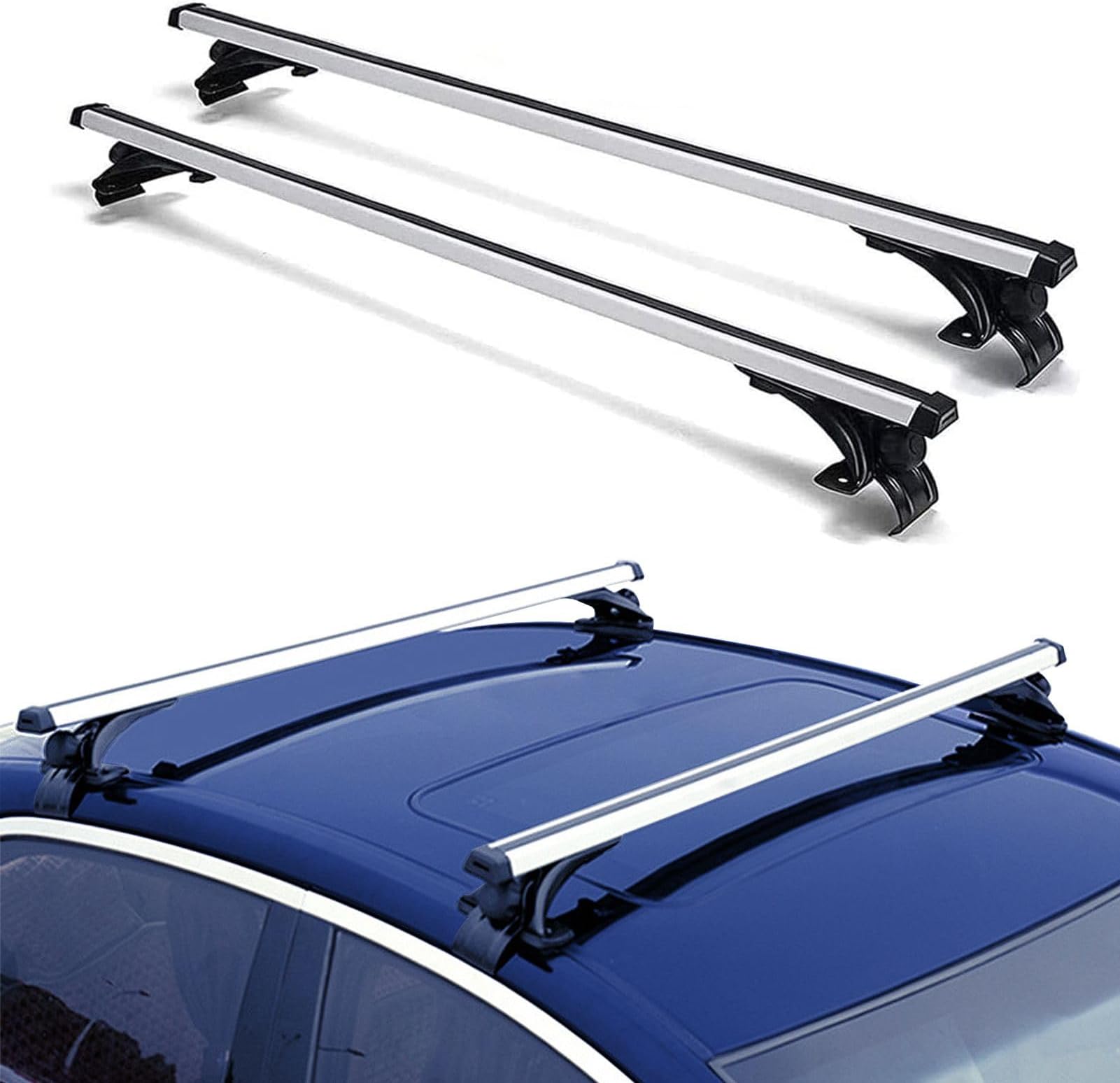 TeqHome Universal Roof Rack Cross Bars, 48" Upgraded Adjustable ...