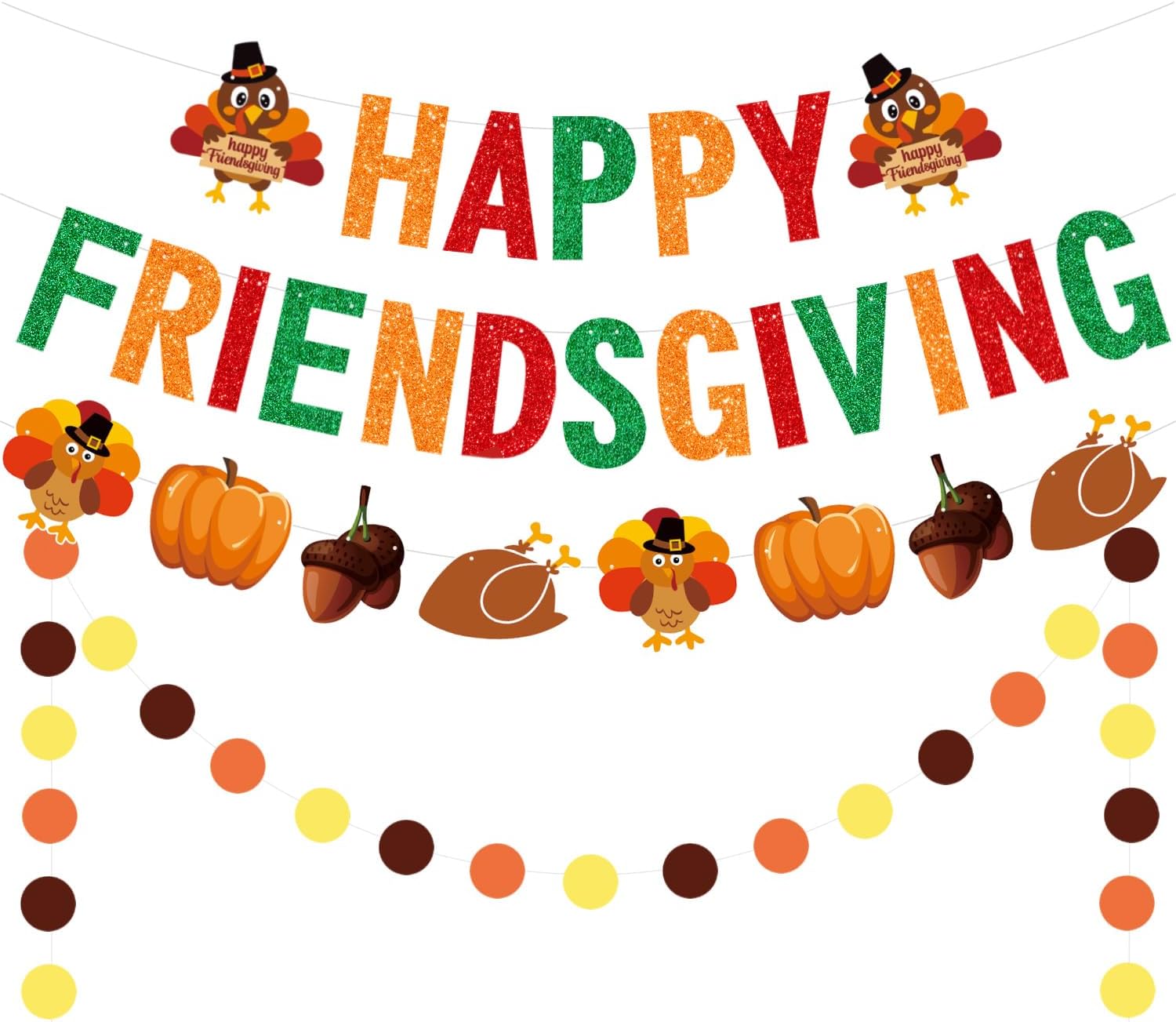 Amazon.com: GEJLQ Happy Friendsgiving Banner, Friendsgiving Decorations ...