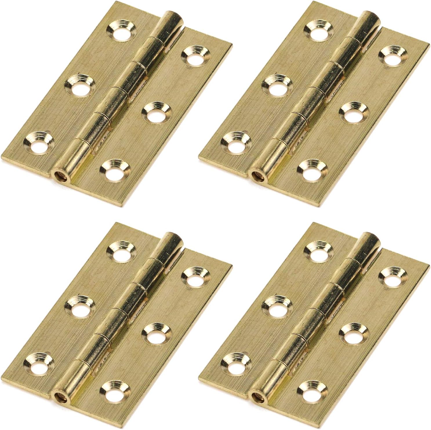 Amazon.com: Curqia 4pcs Solid Gold Brushed Butt Hinge Small Hinges for ...