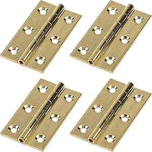 Amazon.com: Curqia 4pcs Solid Gold Brushed Butt Hinge Small Hinges for ...