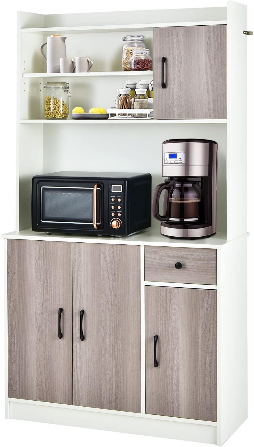 Amazon.com - Giantex Kitchen Pantry, Buffet Hutch with 3 Storage ...