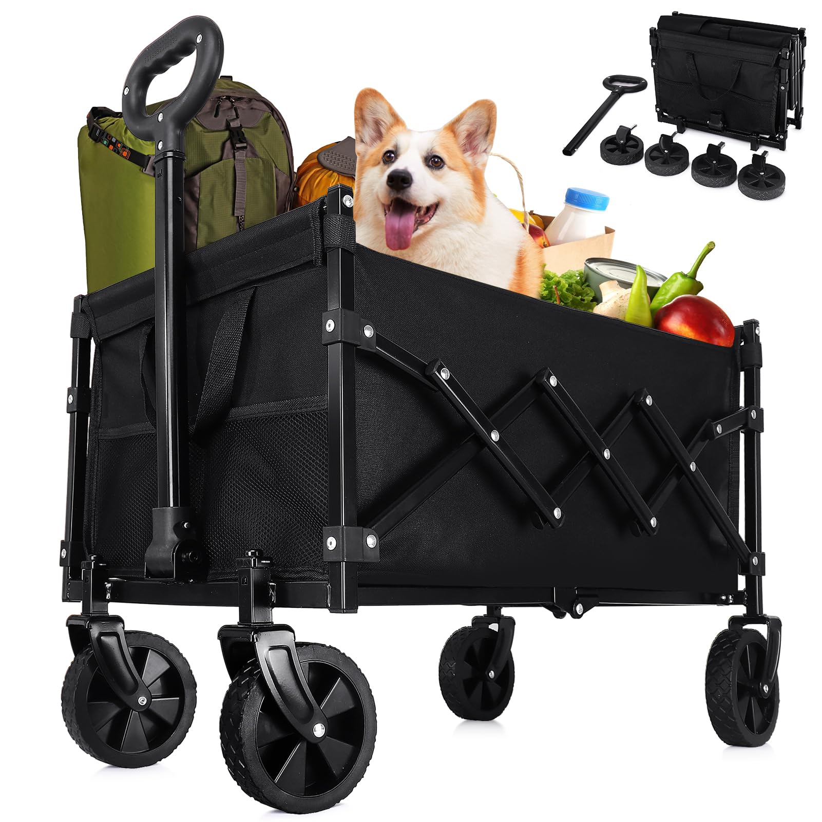 Amazon.com: Collapsible Wagon Cart with 330lbs Weight Capacity ...
