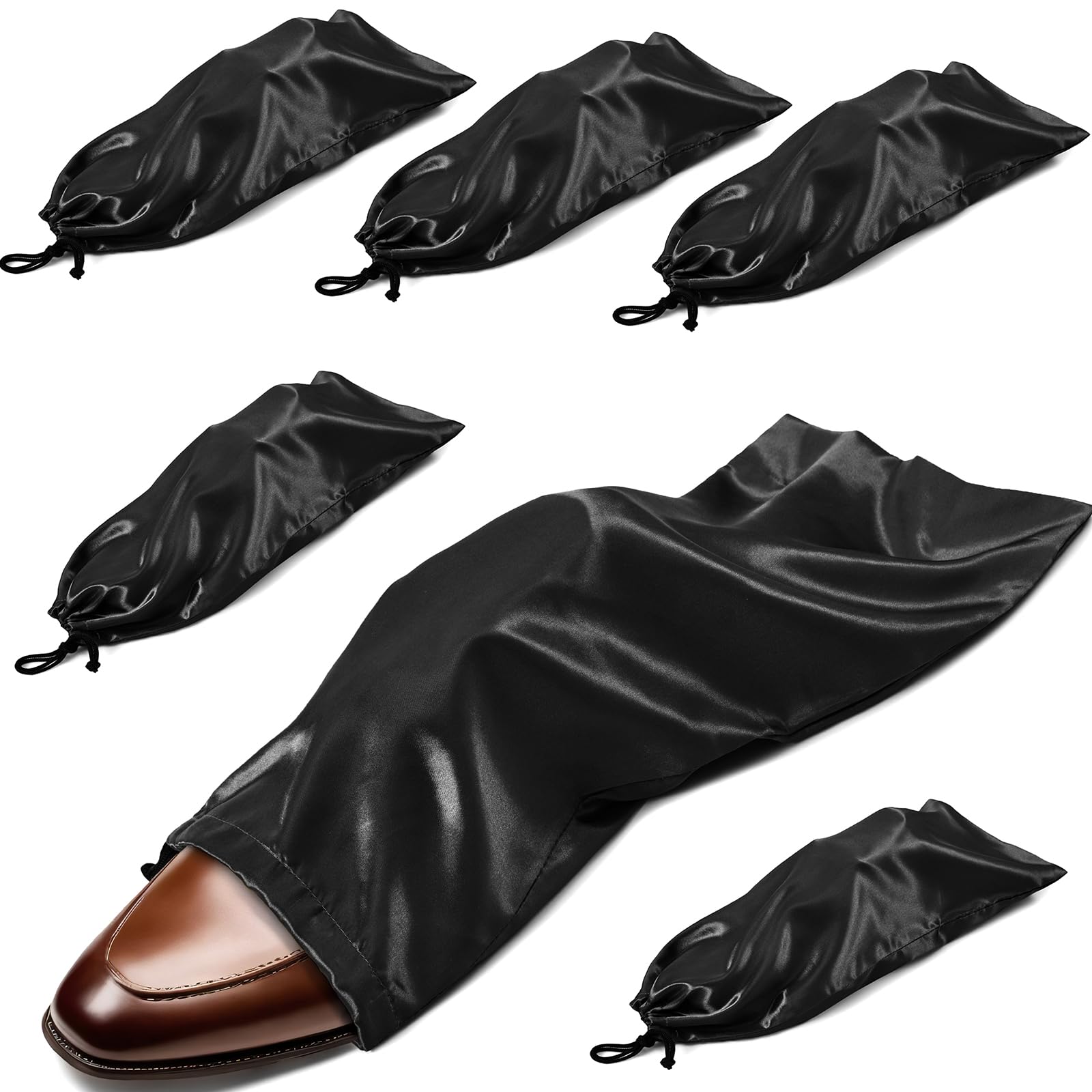 Amazon.com | Ersmak 6 Pack Shoe Bags for Travel - Satin Shoe Bag with ...