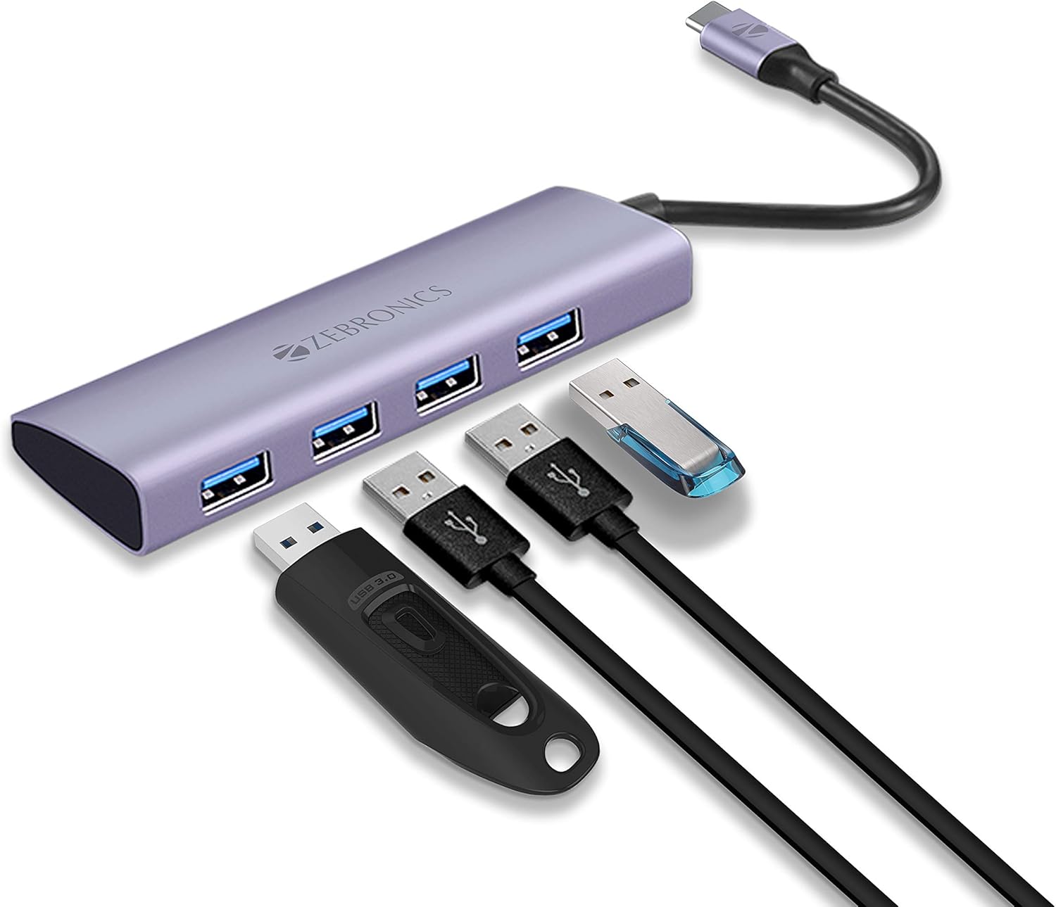 ZEBRONICS 4-in-1 USB Type C Multiport Adapter - Zeb TA500U : Buy Online ...