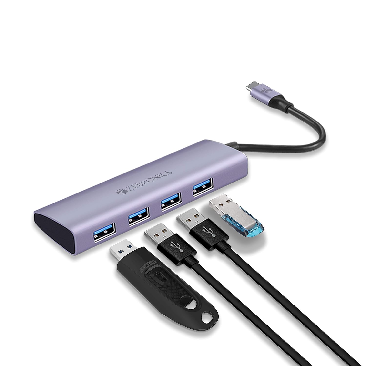 ZEBRONICS 4-in-1 USB Type C Multiport Adapter - Zeb TA500U : Amazon.in ...