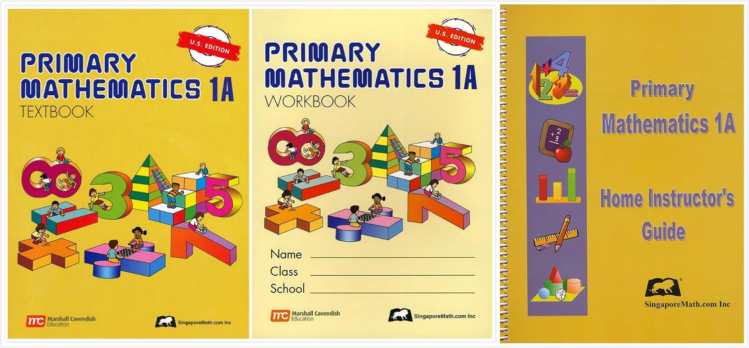 Singapore Primary Mathematics Level 1A Books Set (3 Books) - Textbook ...