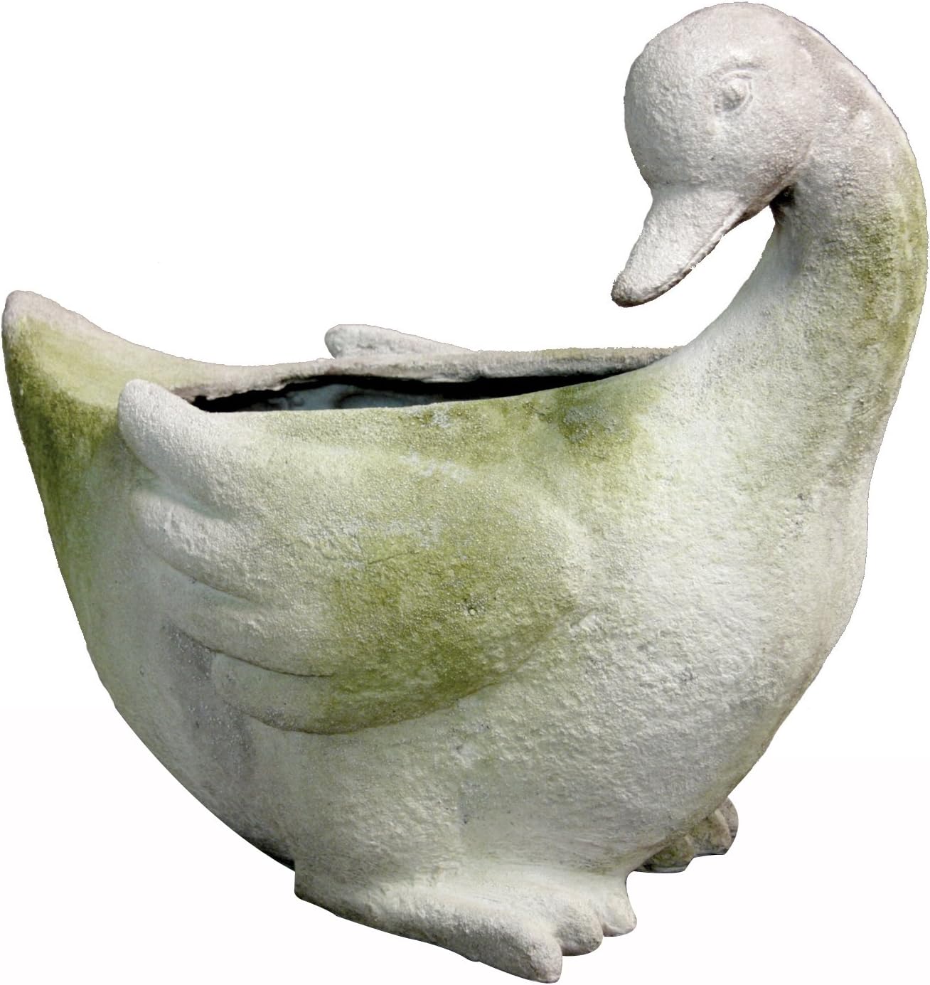 Amazon.com : Orlandi Statuary Duck Planter Statue, White Moss : Patio ...