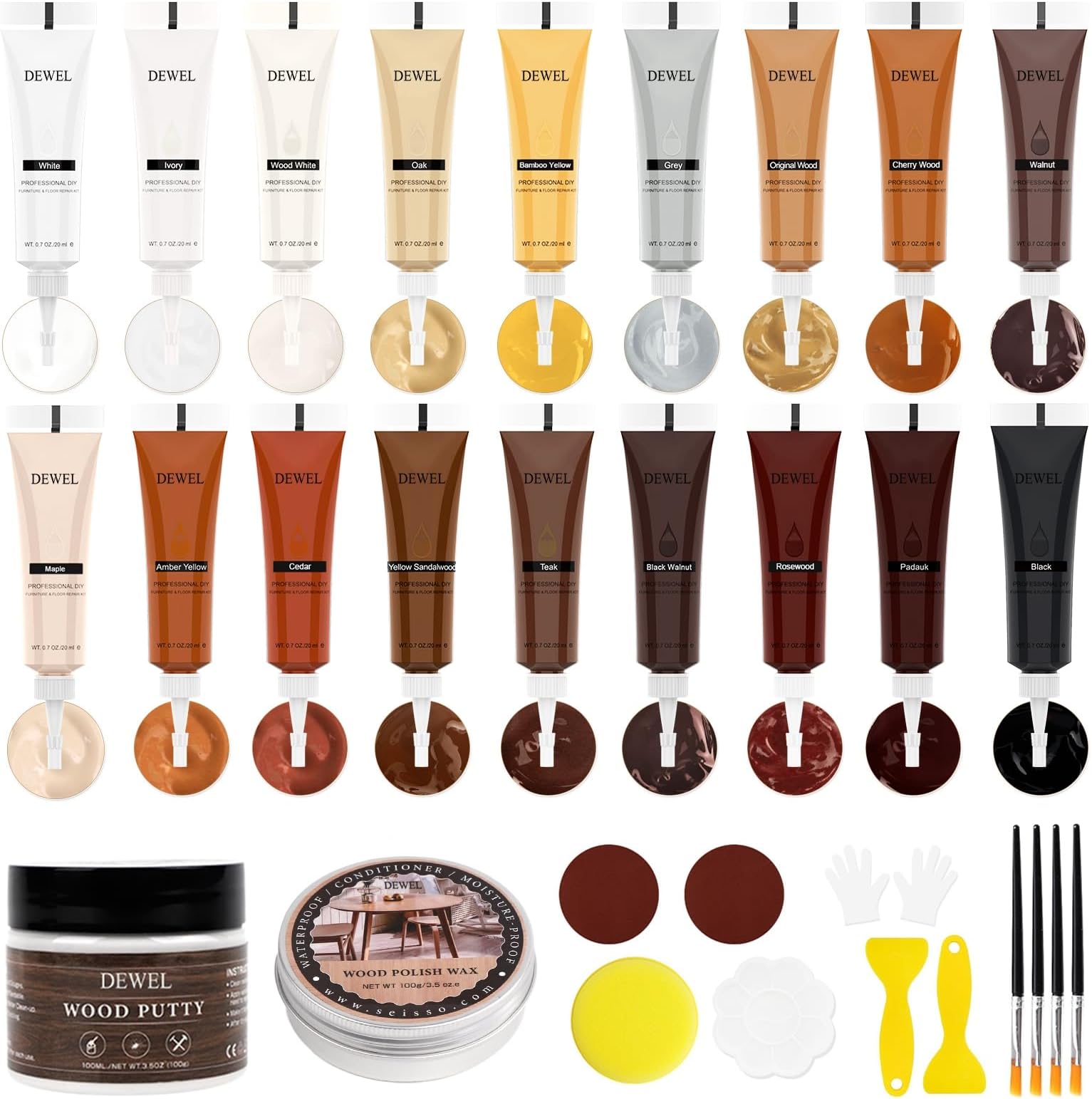 Amazon.com: Wood Furniture Repair Kit and Filler - Set of 50 with ...