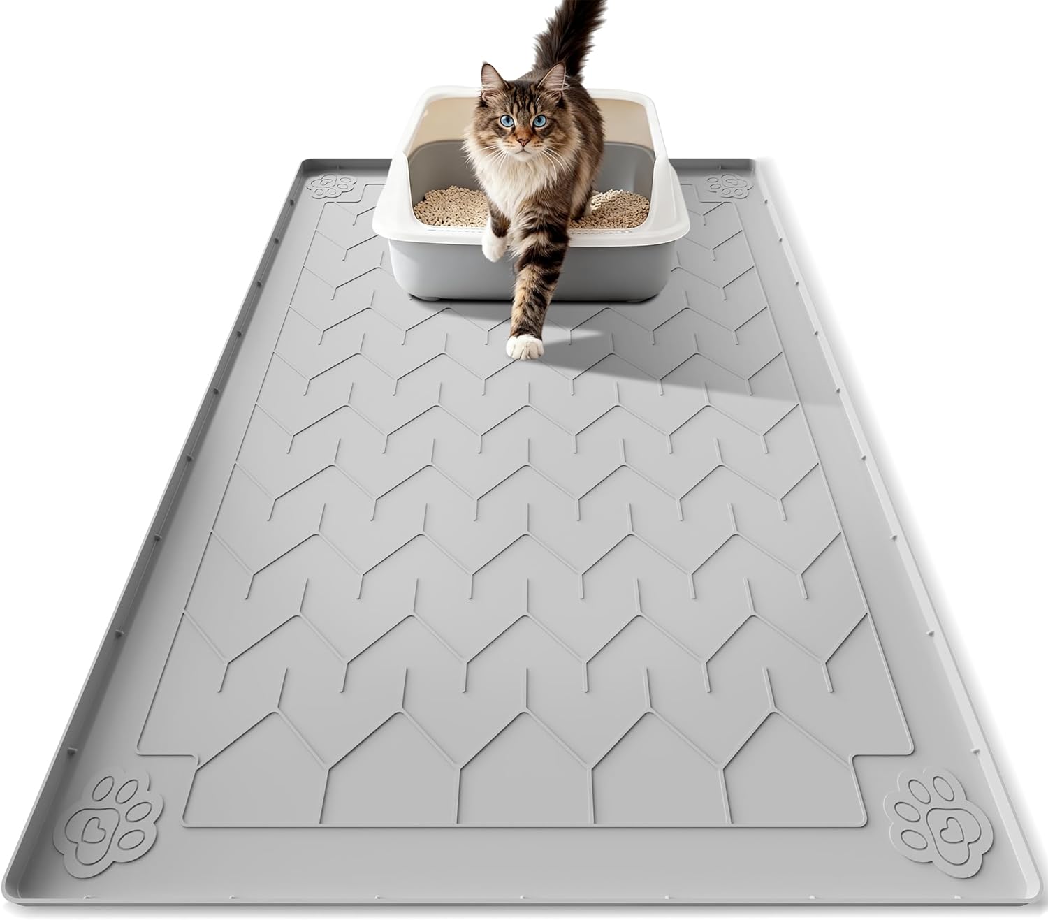 Amazon.com: Motsamla Cat Litter Mat, Extra Large 40"x28" Silicone Mat ...