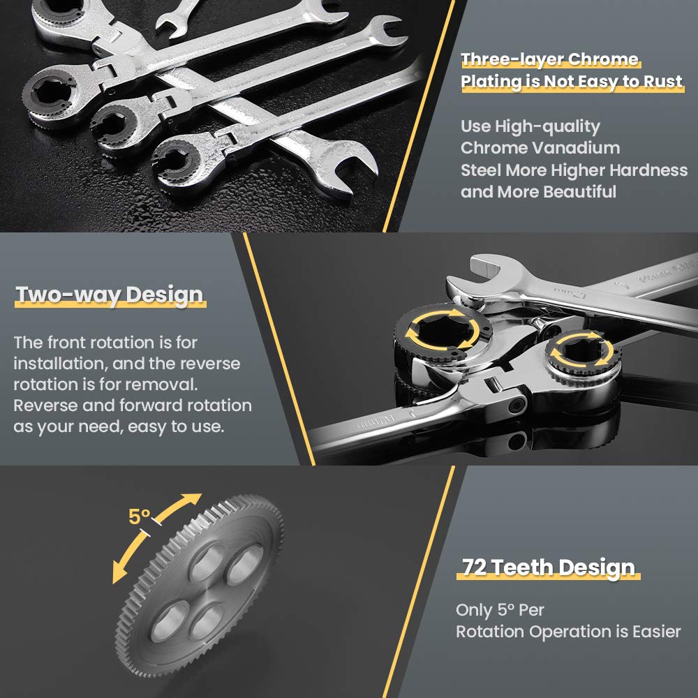 Snapklik.com : Anbull Ratcheting Wrench Set