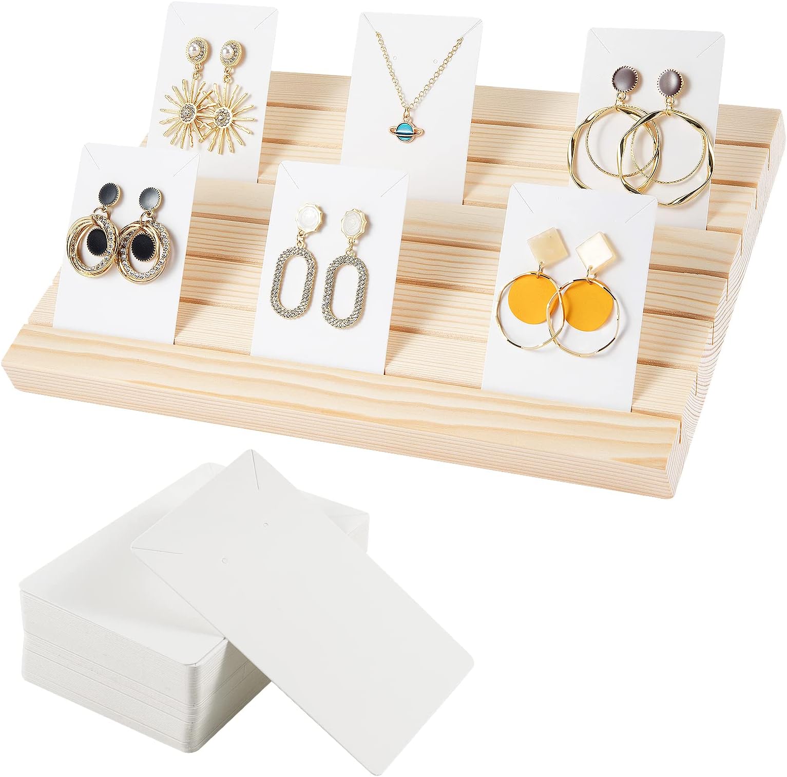 Amazon.com: yeesport 4-Tier Wooden Display Stand, Retail Wood Display ...