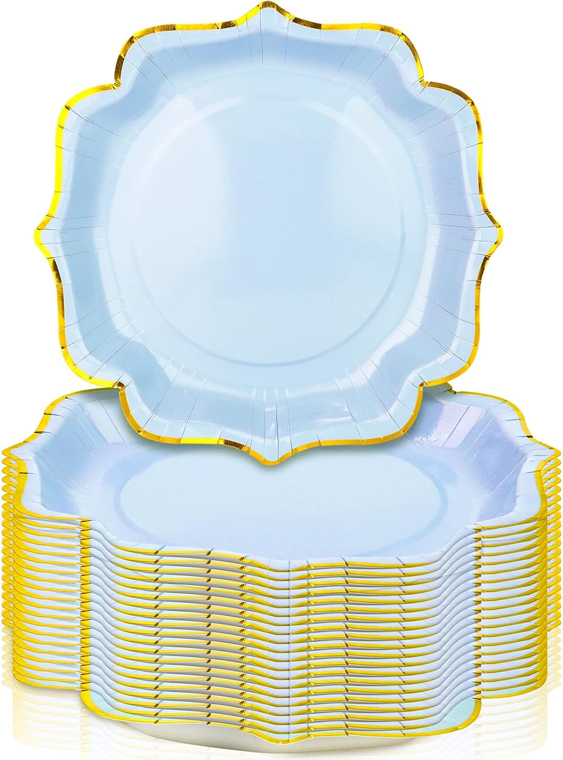 Amazon.com: Blushtier 100 Pack Paper Plates with Gold Foil Edges ...