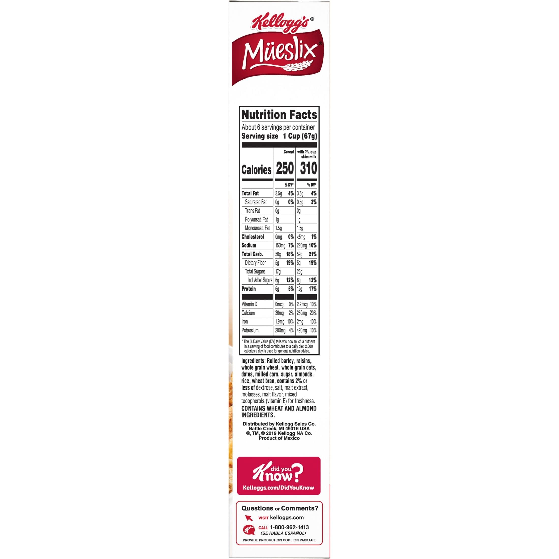 Snapklik.com : Kelloggs Mueslix Cold Breakfast Cereal, Fiber Cereal ...