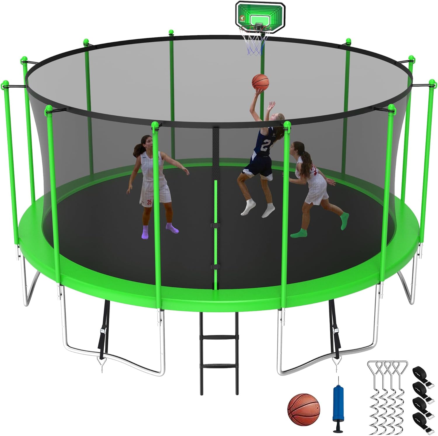 Amazon.com : YORIN 12 FT for Adults 5-7 Kids 1200LBS W Safety Enclosure ...