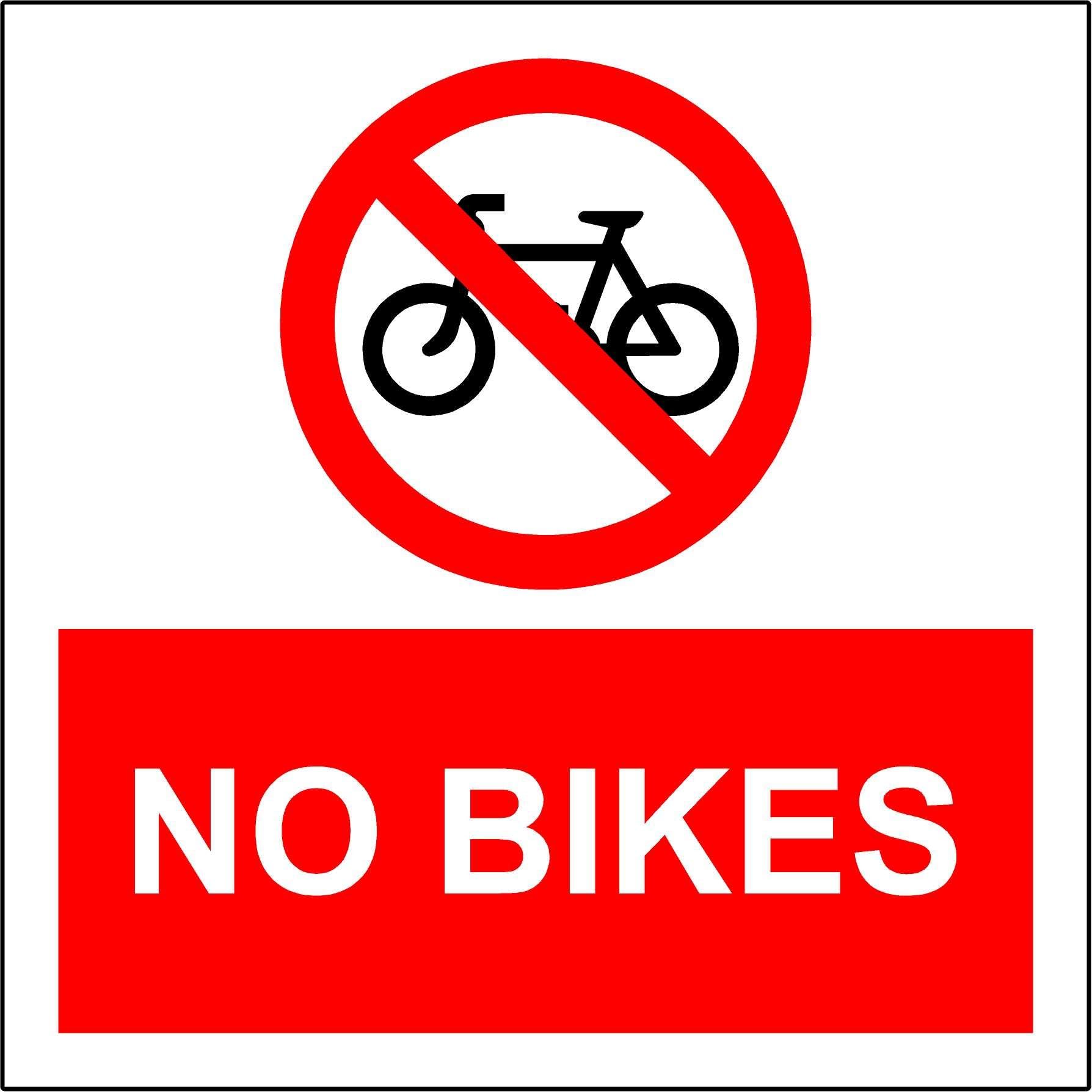 ISO Safety Label Sign - International No Bicycles Symbol - Self ...