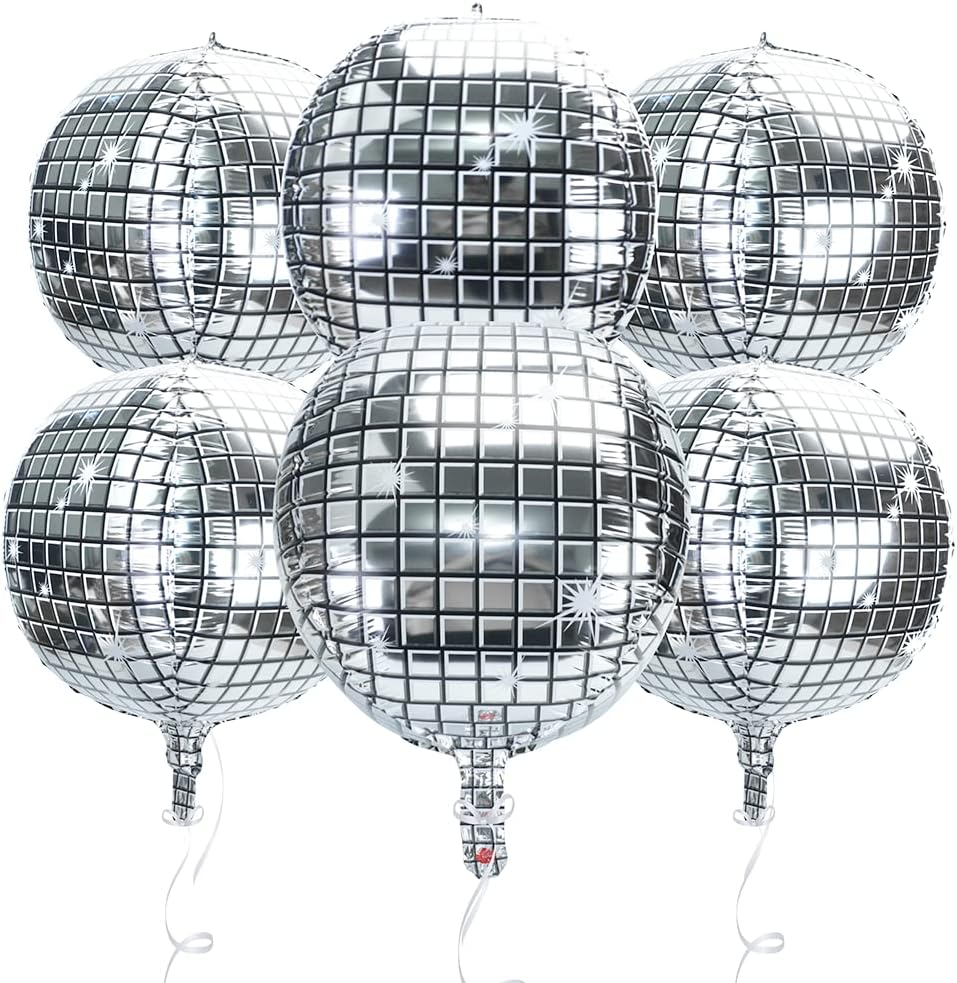 Amazon.com: Large 22'' 360 Degree 4D Disco Ball Balloons Decorations ...