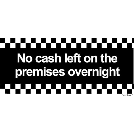 No cash left on these premises overnight safety sign - Self adhesive ...