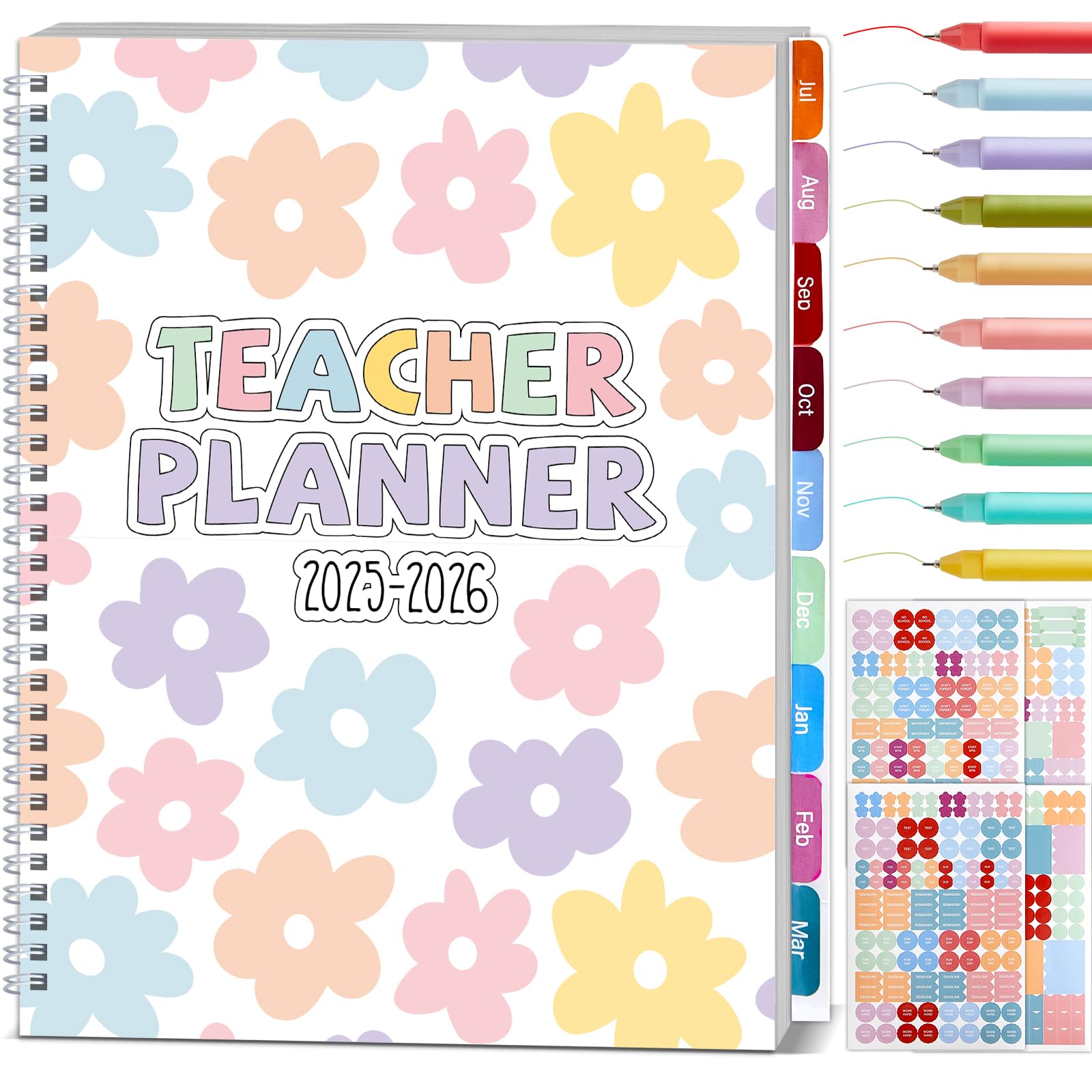 Educational Planner With Stickers 2025-2026 Teacher Planner - July 2025 ...