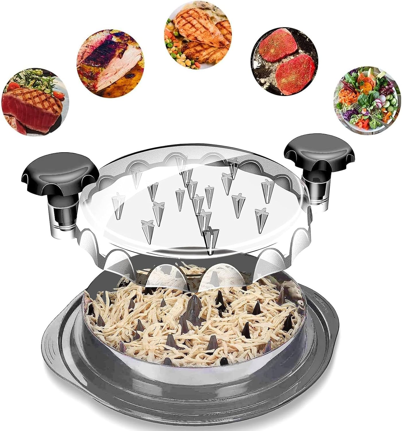 IOWHDS Desmenuzador de pollo, Deshebrador de pollo y carne con Asas y ...