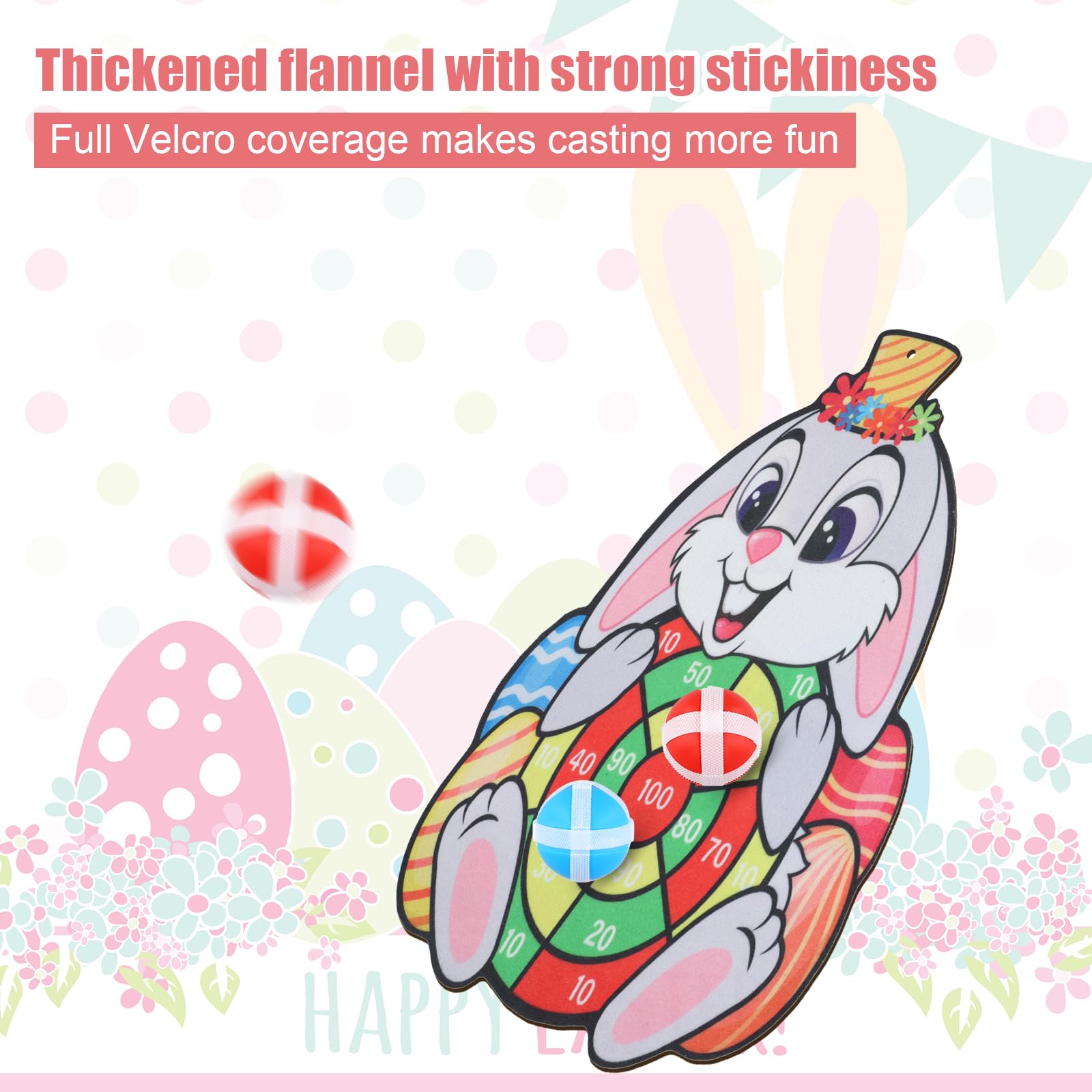 2pcs Easter Bunny Dart Board, Dart Board Sticky Balls Toys Games Easter ...
