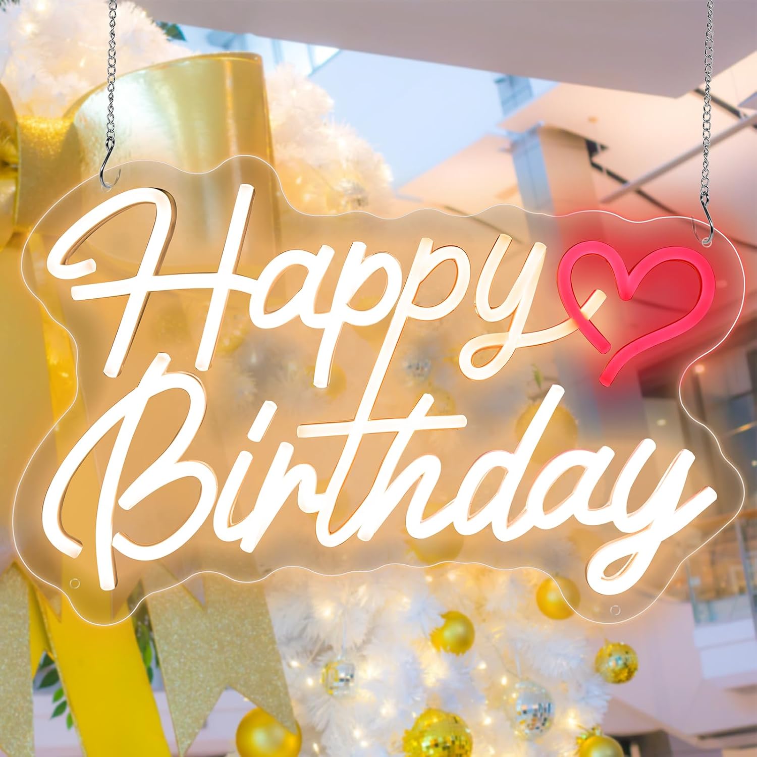 Happy Birthday Neon Sign for Birthday Party Decor, Light Up Happy ...