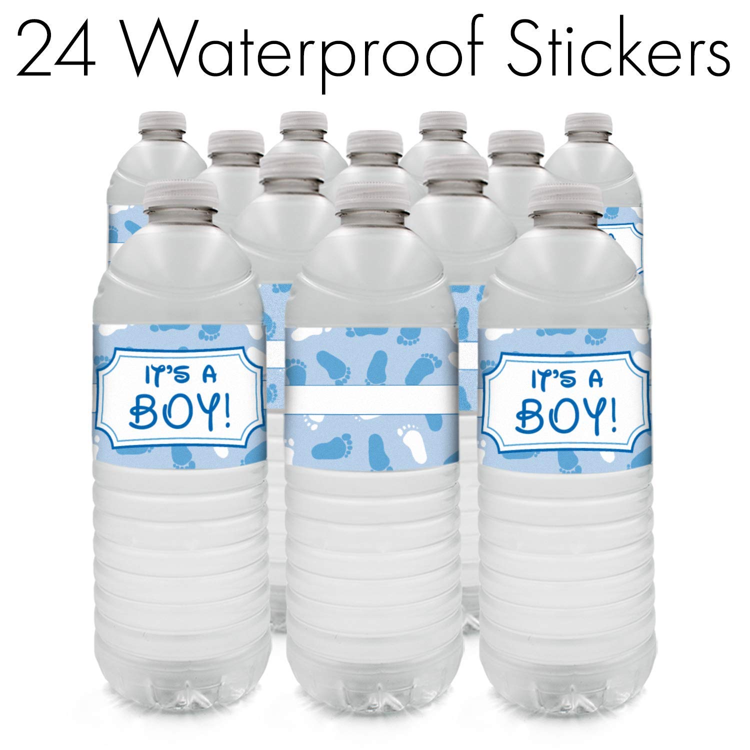 Buy DISTINCTIVS It's a Boy Baby Shower Water Bottle Labels - Blue ...