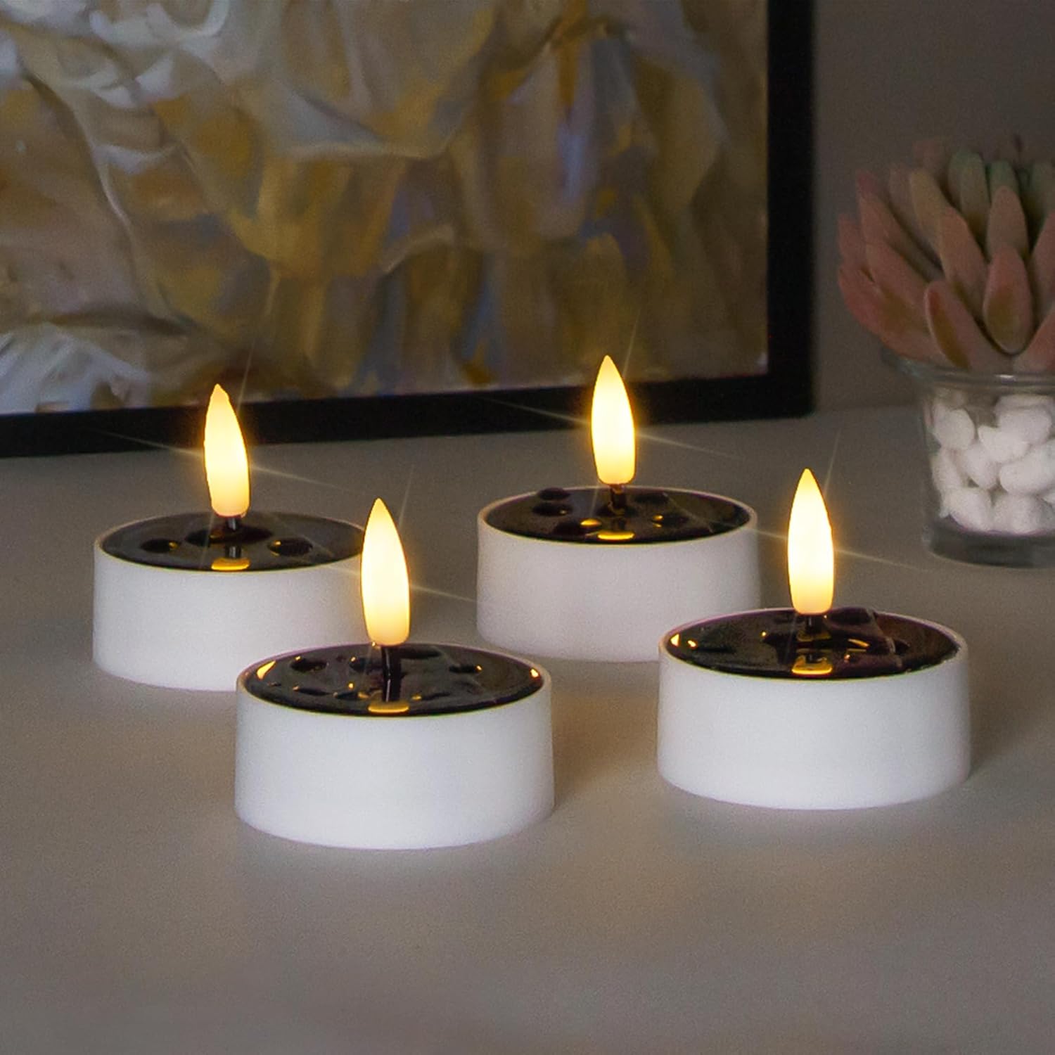 Amazon.com: Zevanor Solar Waterproof Flameless LED Tea Light Candles ...