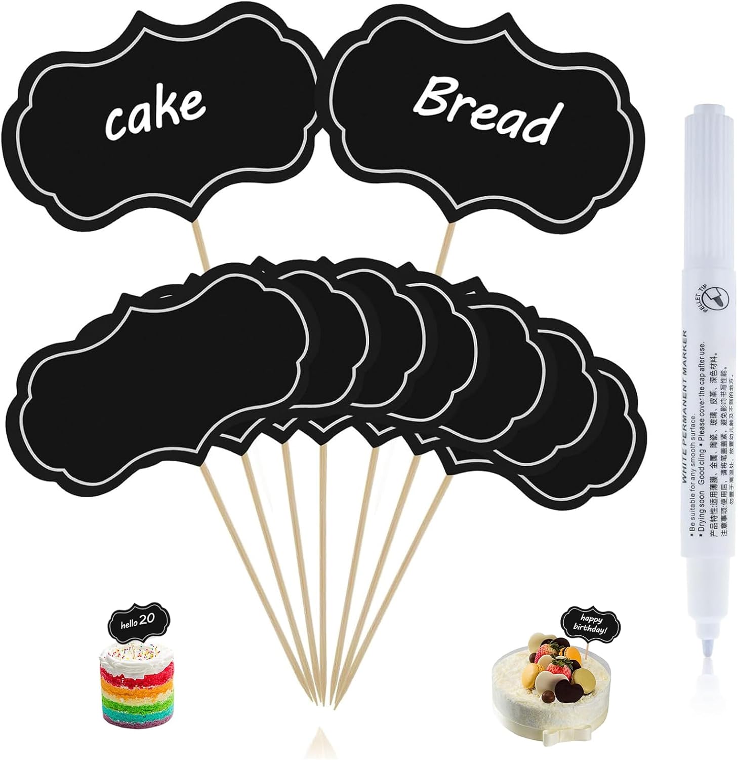 50 Pcs Blank Toothpick Food Flags for Buffets to Write On, Party Food ...