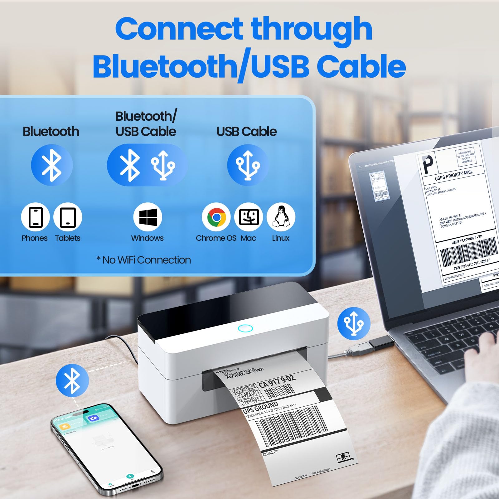 Snapklik.com : BPXX Bluetooth Thermal Label Printer - Clear Print ...