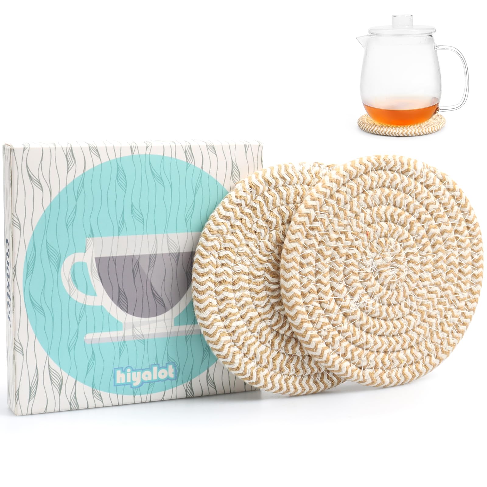 Amazon.com: Absorbent Cotton Coasters for Drinks - Farmhouse Kitchen ...