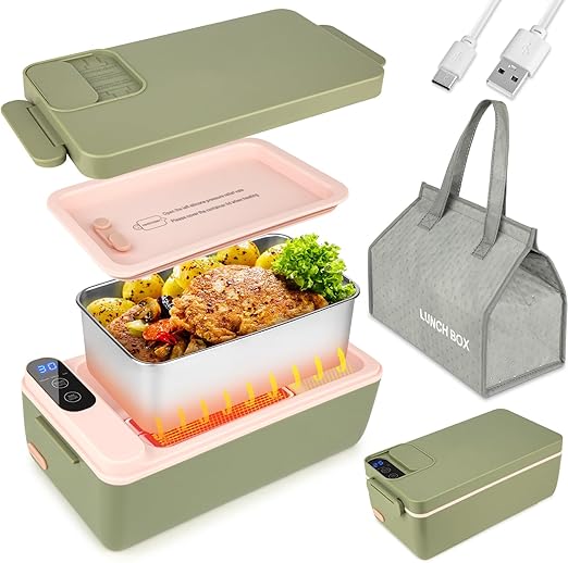 Amazon.com: Cordless Electric Lunch Box, Cordless Food Warmer, Battery ...