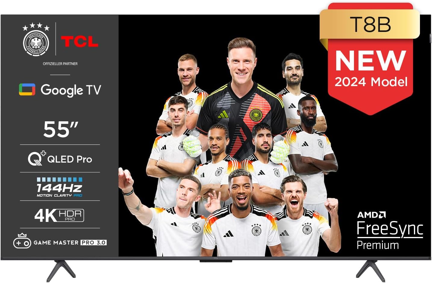 TCL 55T8B 55-Zoll QLED Pro 144Hz Onkyo Gaming Fernseher, 4K UHD, HDR ...