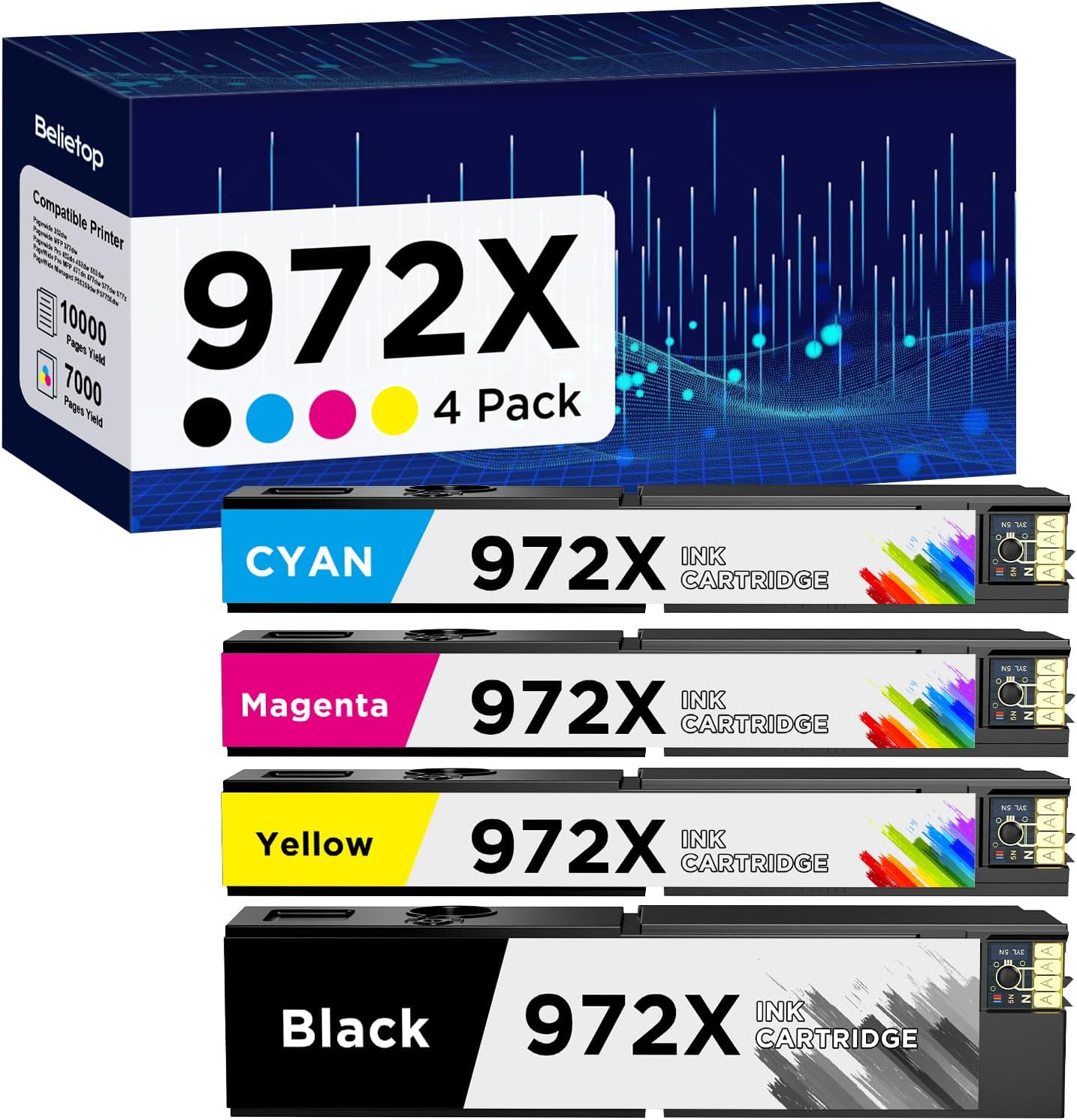 Amazon.com: 972X Ink Cartridges Compatible with 972X 972A 972 Ink ...