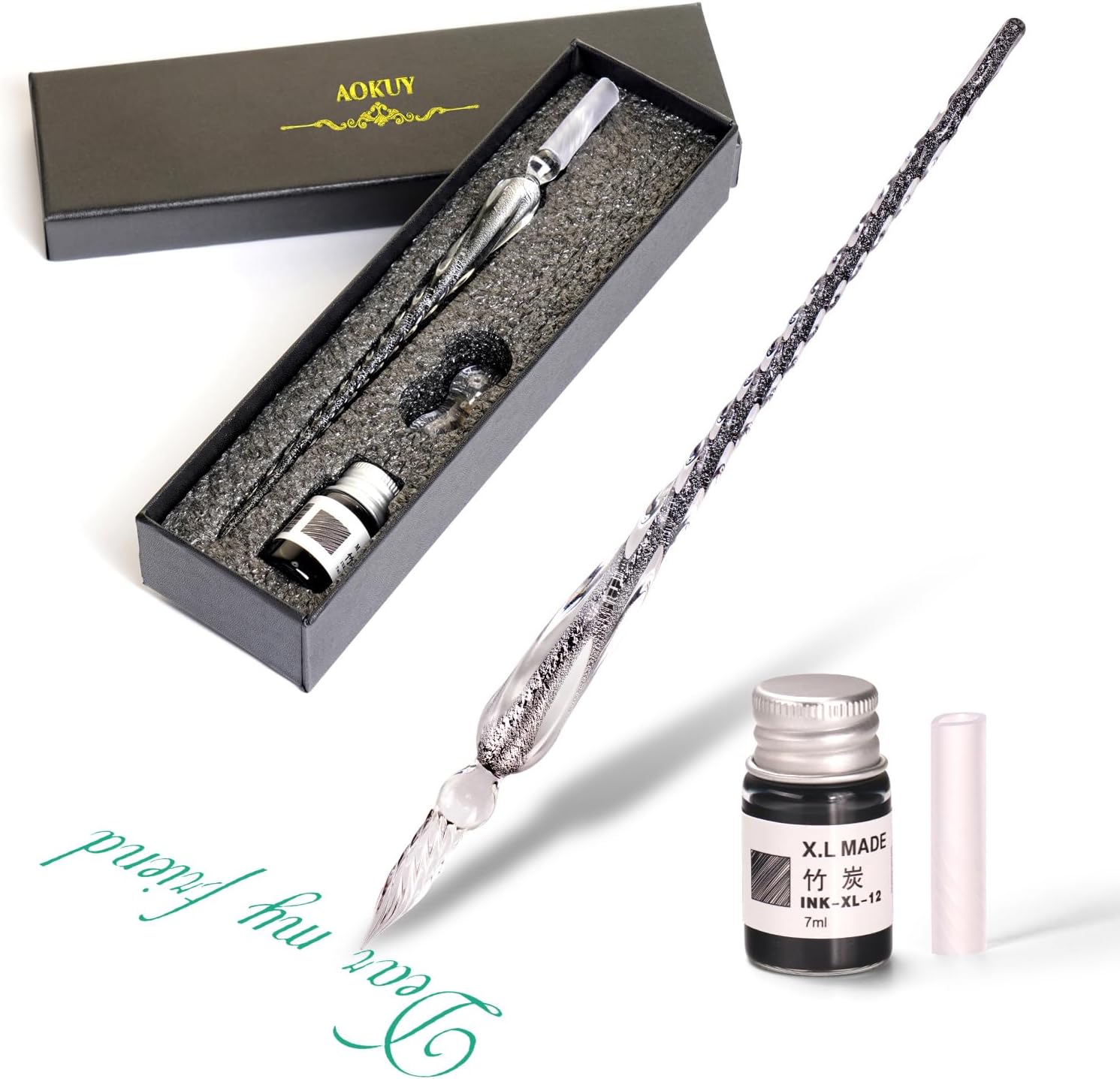 Amazon.com: Number 72 Handmade Glass Dip Pen - Crystal Spiral Tip ...