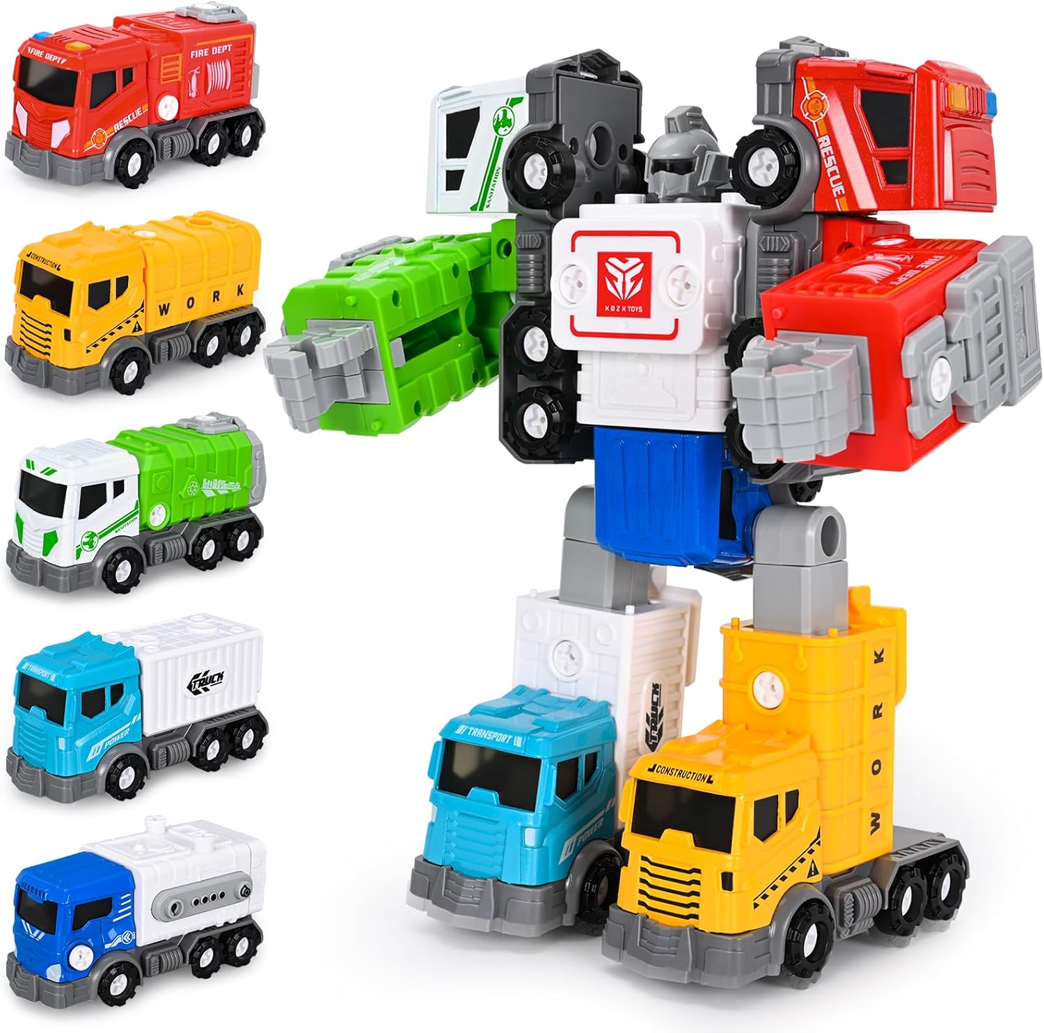 Amazon.com: Hiitytin 5-in-1 Vehicles Toy Playset, Transforming Robot ...
