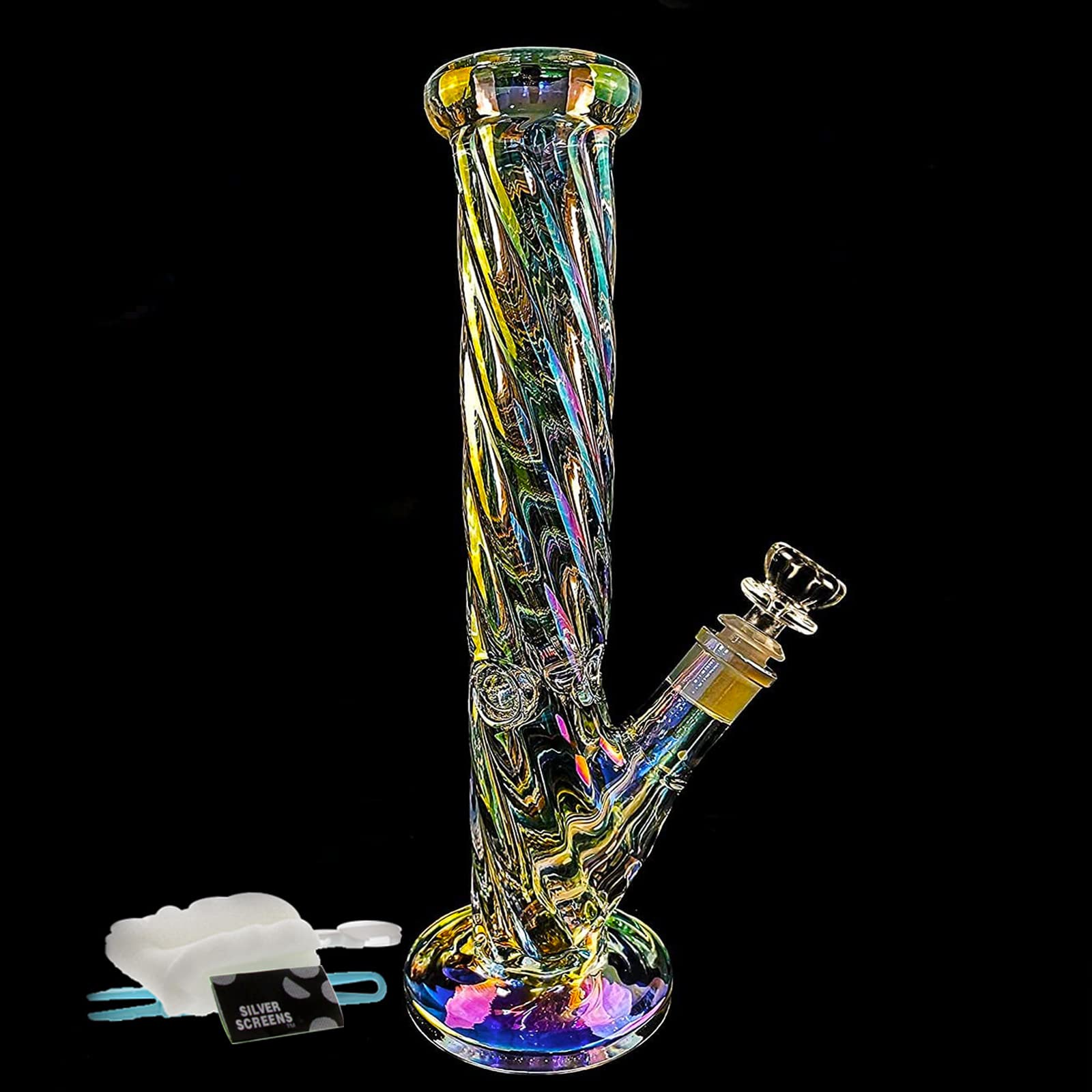 Glass Bong with Spiral Bong Filter, 14.5mm Glass Bong Bowl 19.3oz Water ...