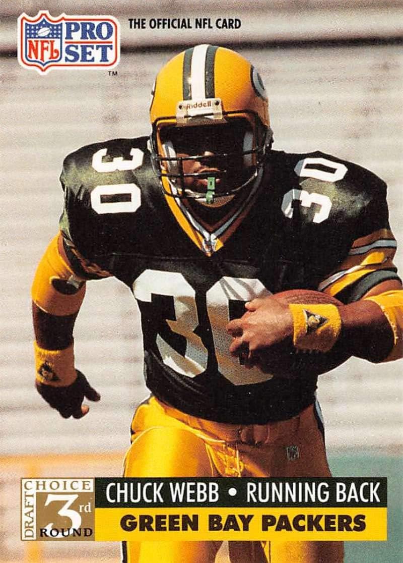 Amazon.com: 1991 Pro Set Football #810 Chuck Webb RC Rookie Green Bay ...