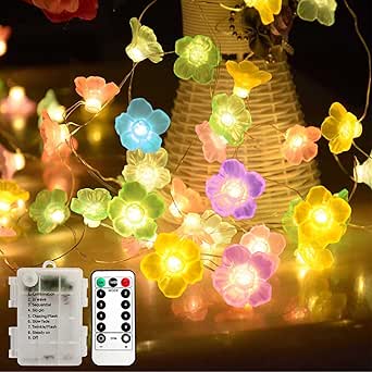 Amazon.com: 16FT 50 LED Cherry Blossom String Lights for Cottagecore ...