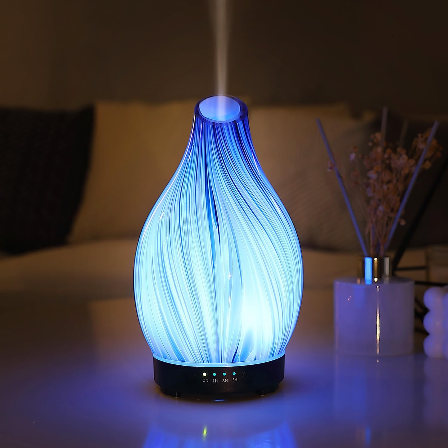 Amazon.com: INRORANS Art Glass Essential Oil Diffuser - 160ml ...