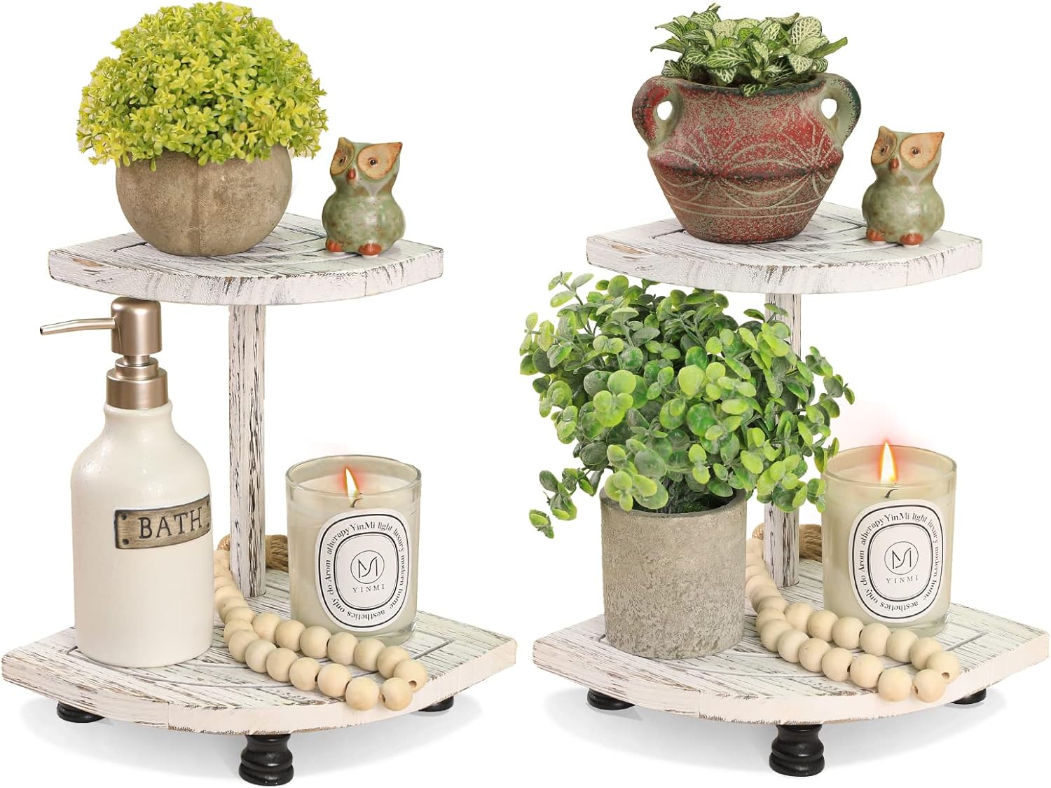 Amazon.com: Tikea Decorative Wood Risers for Display, 2-Pack Farmhouse ...