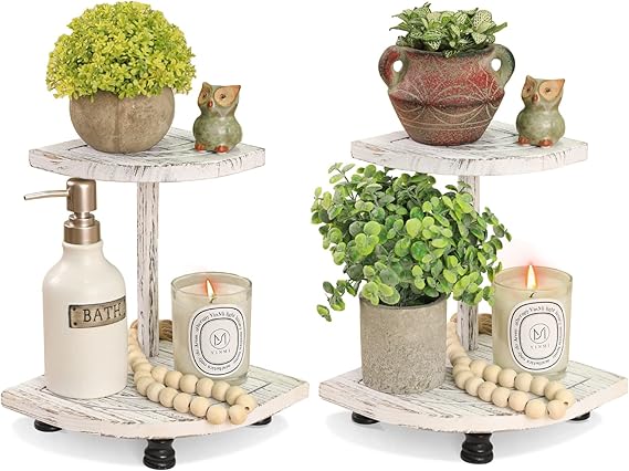 Amazon.com: Tikea Decorative Wood Risers for Display, 2-Pack Farmhouse ...