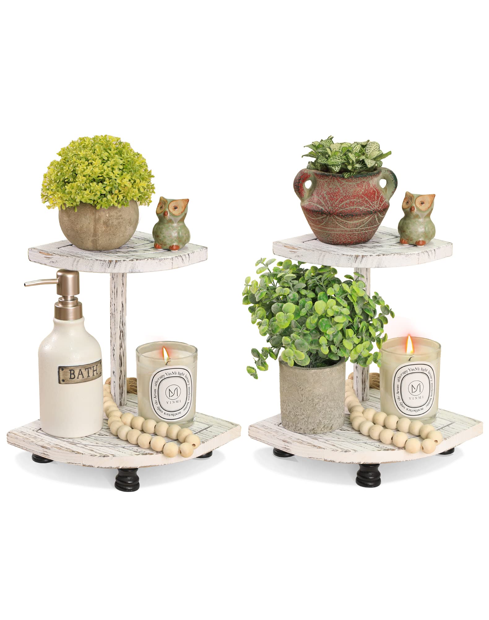Amazon.com: Tikea Decorative Wood Risers for Display, 2-Pack Farmhouse ...