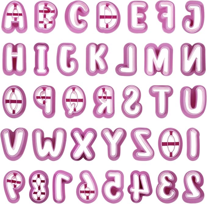 Amazon.com: Alphabet Cookie Cutters, 35 Pcs Letter And Number Cookie ...