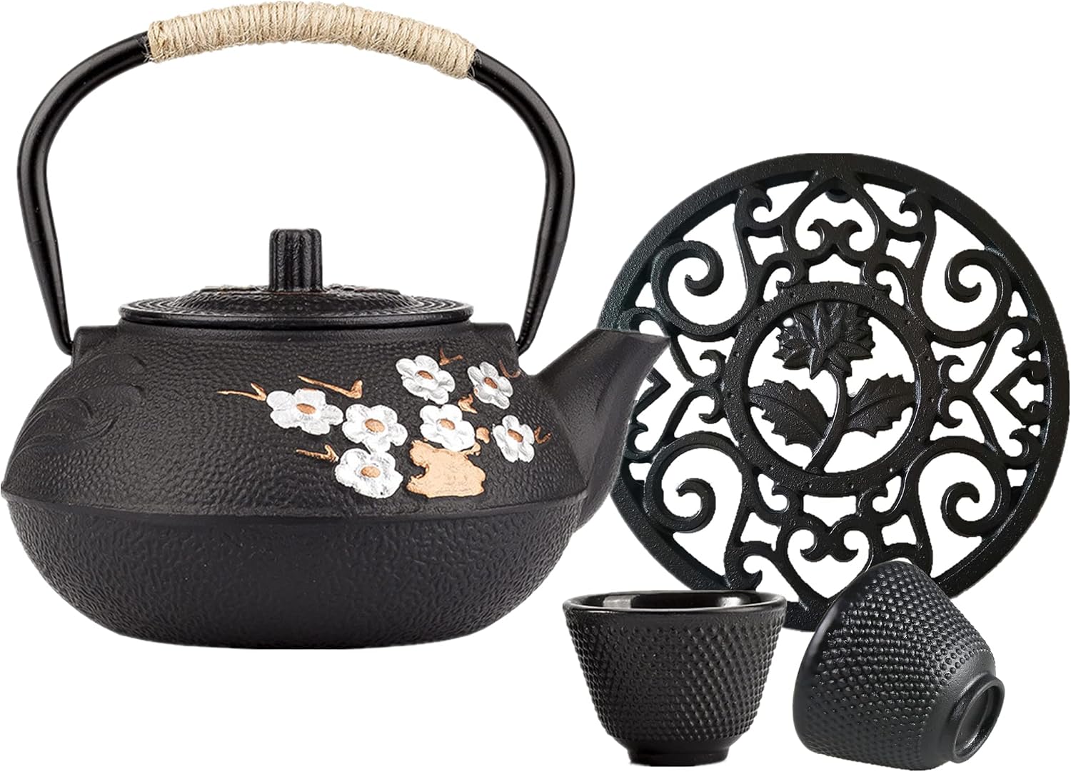 Amazon.com | 26 oz Japanese Cast Iron Teapot Cup Set Tea Kettle Maker ...