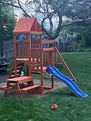 Amazon.com: Dolphin Playground Cedar Wooden Swing Sets for Backyard, Playground Sets for ...